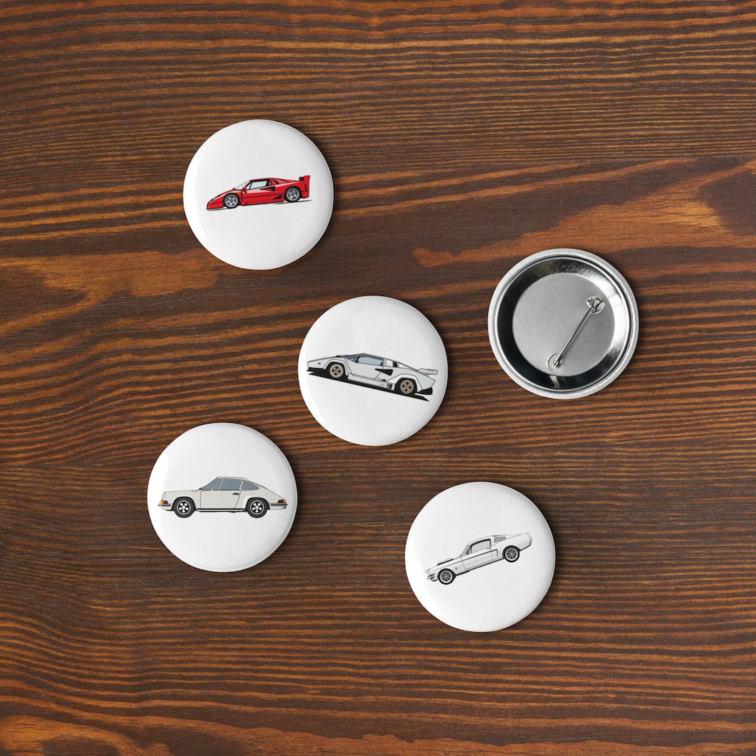Retro Automotive Button Set Vintage Car-inspired Pinback Badges - Etsy