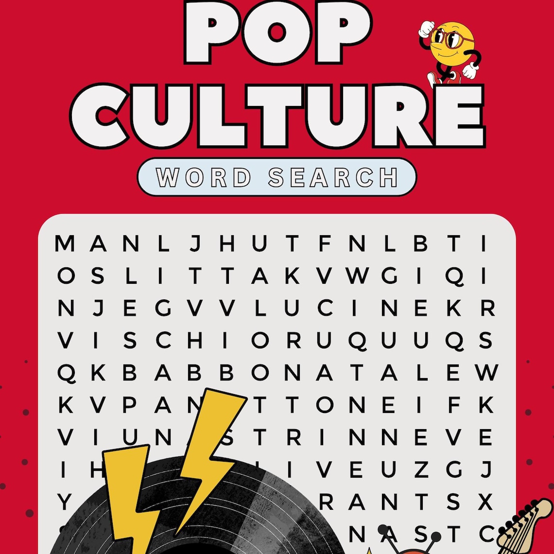 Pop Culture Word Search Puzzle Book for Teens Word Searches With Easy ...
