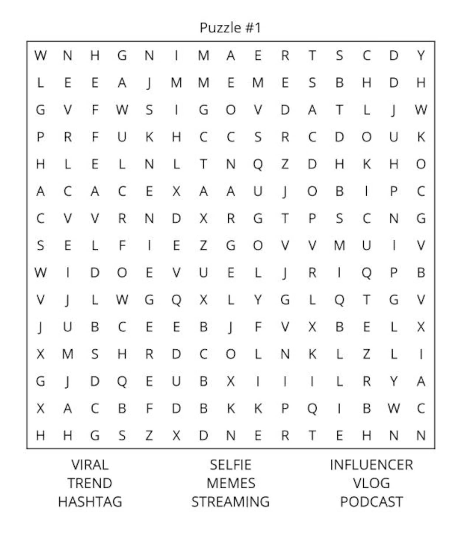 Pop Culture Word Search Puzzle Book for Teens Word Searches With Easy ...