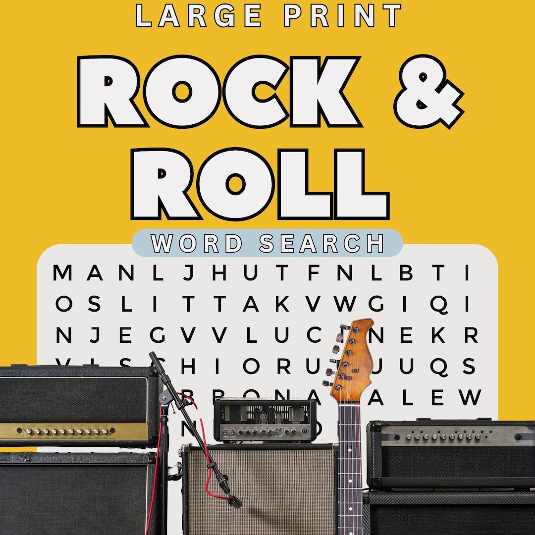 Rock & Roll Word Search Puzzle Book Word Searches With Easy-to-read ...