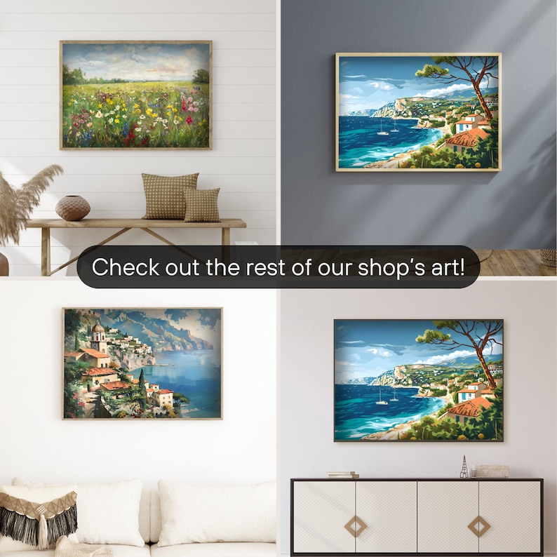 Vintage Wildflower Field Wall Art Flower Field of Flowers Art Home ...