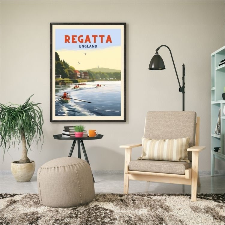Rowing Regatta Wall Art Rowing Poster Gifts for Cottage Print Sailing ...