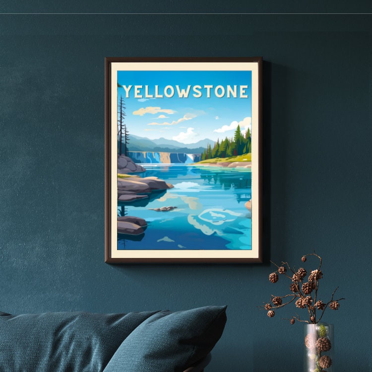 Yellowstone Poster National Parks Poster Yellowstone Park - Etsy