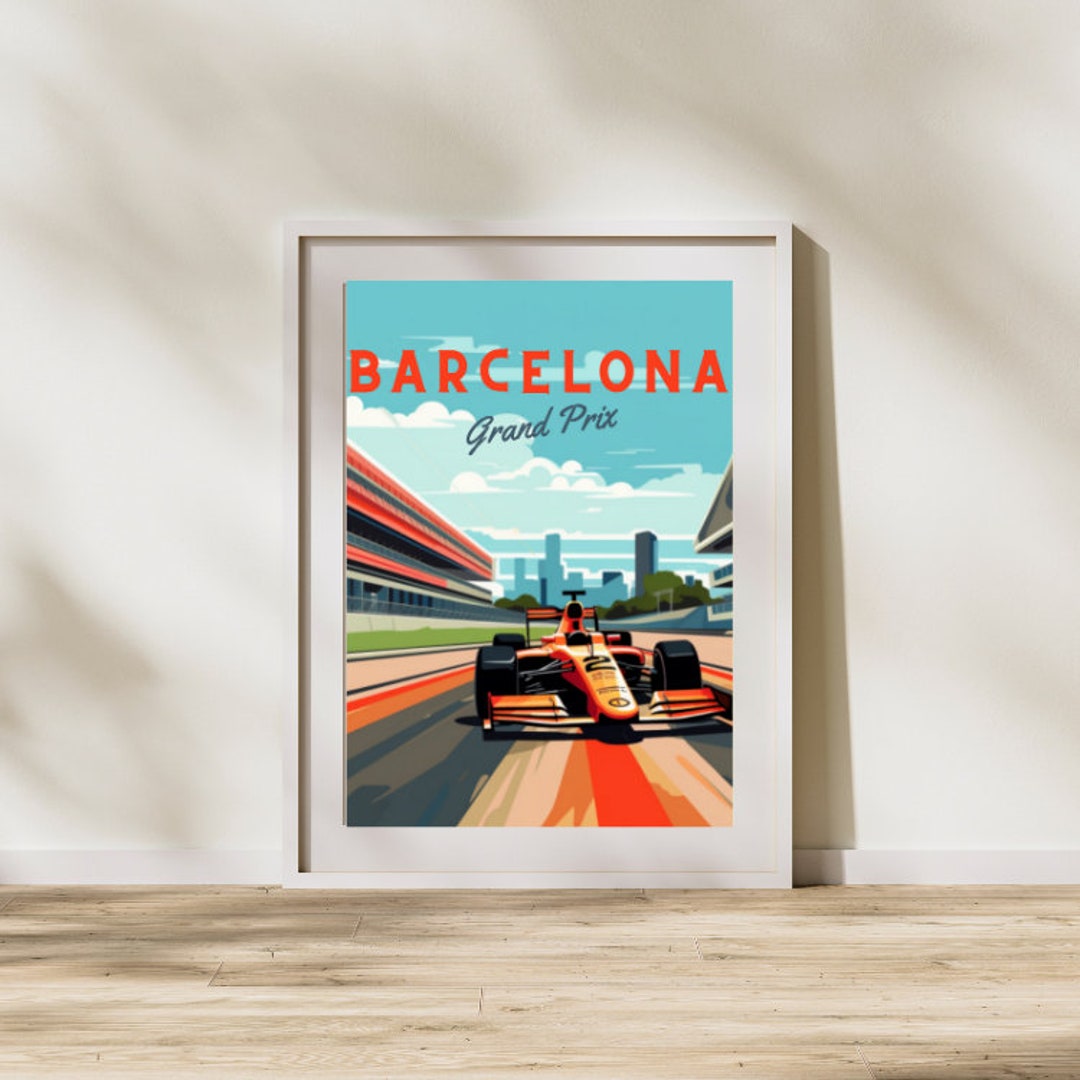 Barcelona Racing Wall Art Racing Art Car Wall Art Racing Car Wall Art ...