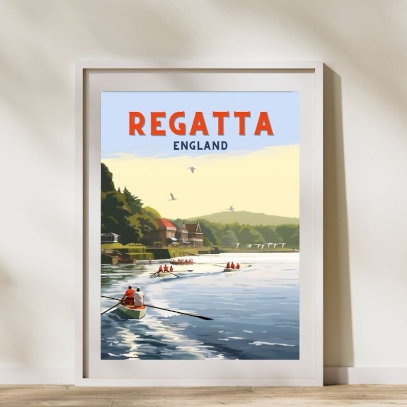 Rowing Regatta Wall Art Rowing Poster Gifts for Cottage Print Sailing ...