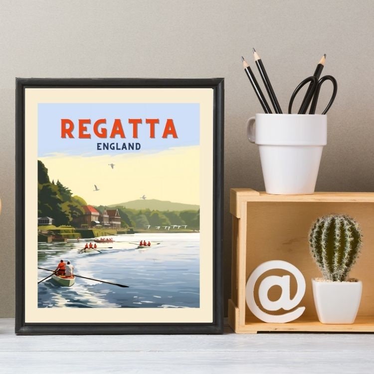 Rowing Regatta Wall Art Rowing Poster Gifts for Cottage Print Sailing ...