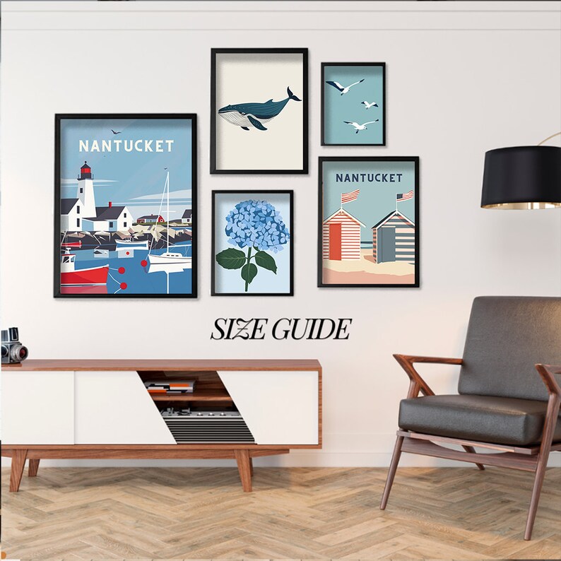 Nantucket Cape Cod Wall Art Prints Coastal Beach Home Decor Nautical ...