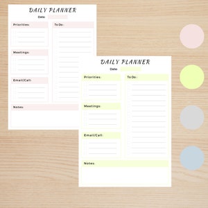Work Planner, Office Organizer, Printable Work Planner, Work Schedule ...