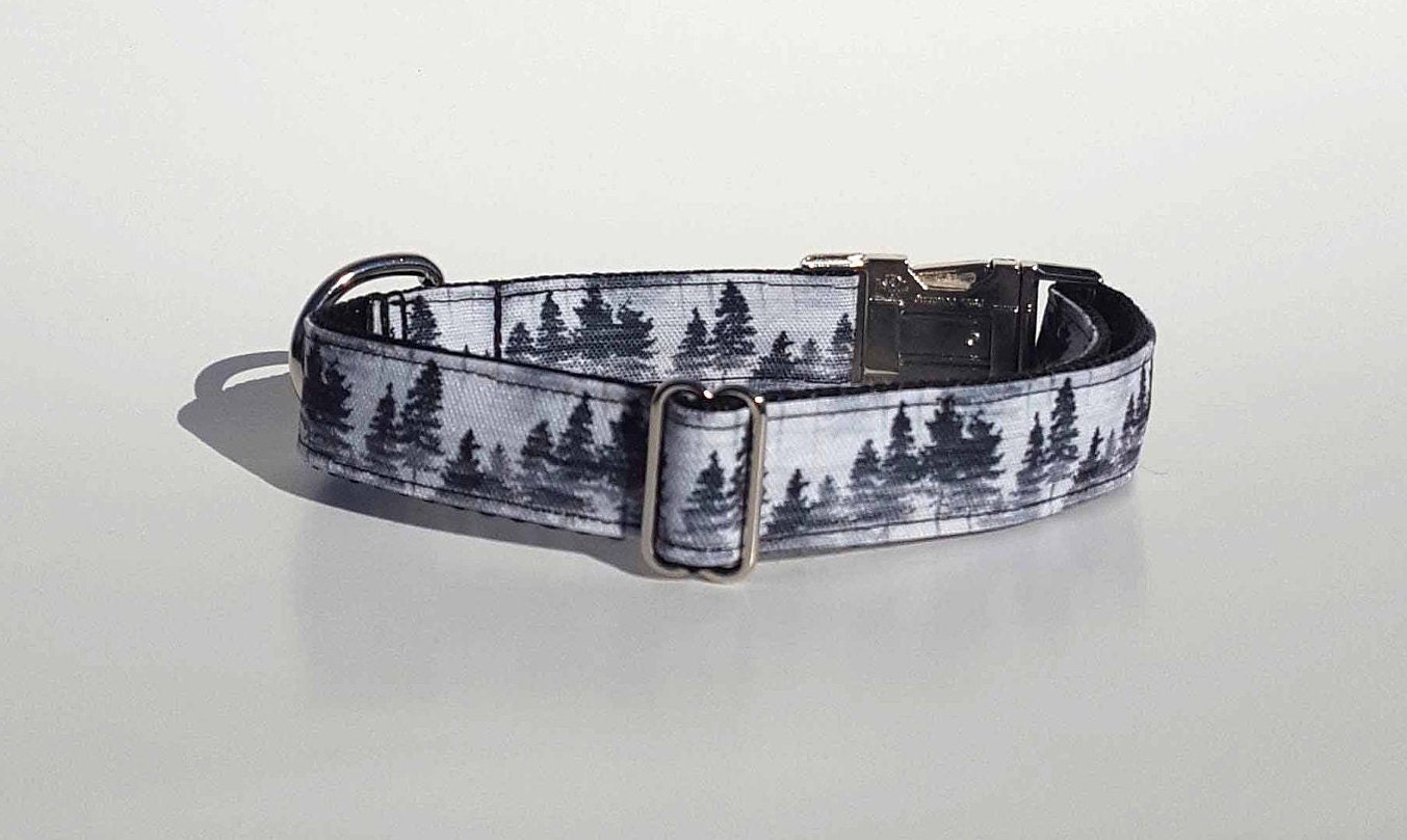 STAIN RESISTANT Forest Trees and Mist Dog Collar With - Etsy