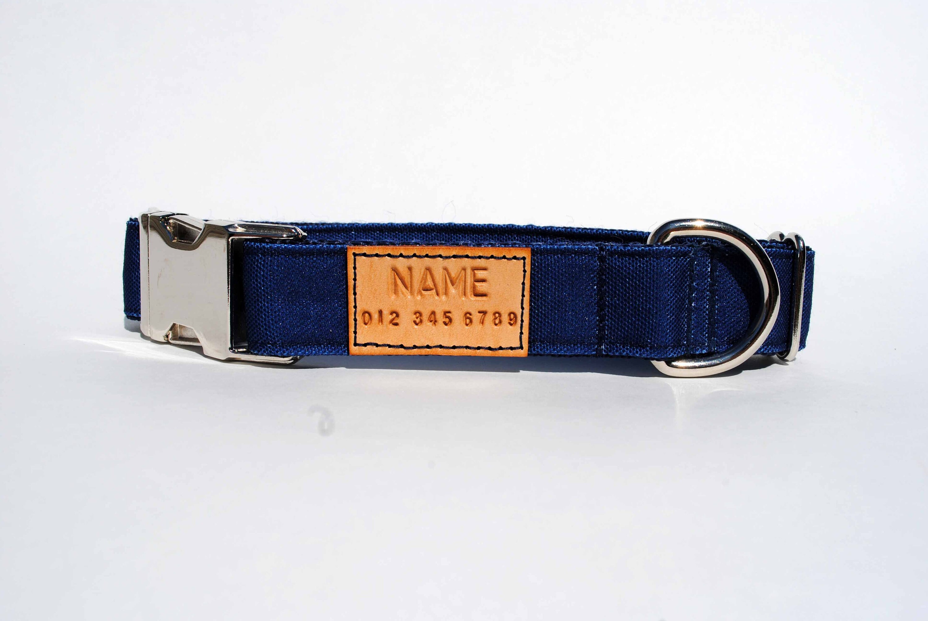 STAIN RESISTANT Blue Dog Collar With Personalized Tag Option - Etsy