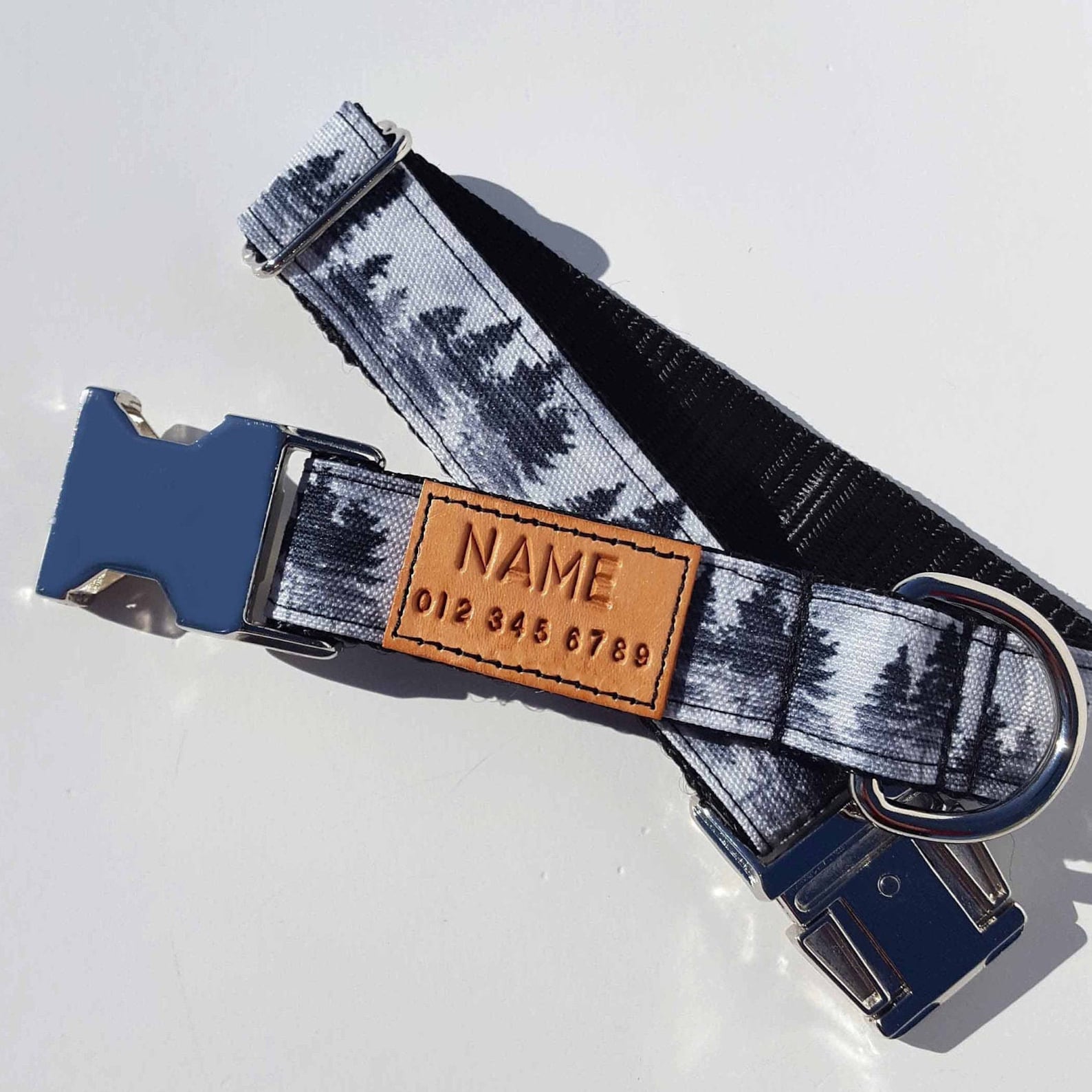 STAIN RESISTANT Forest Trees and Mist Dog Collar With - Etsy