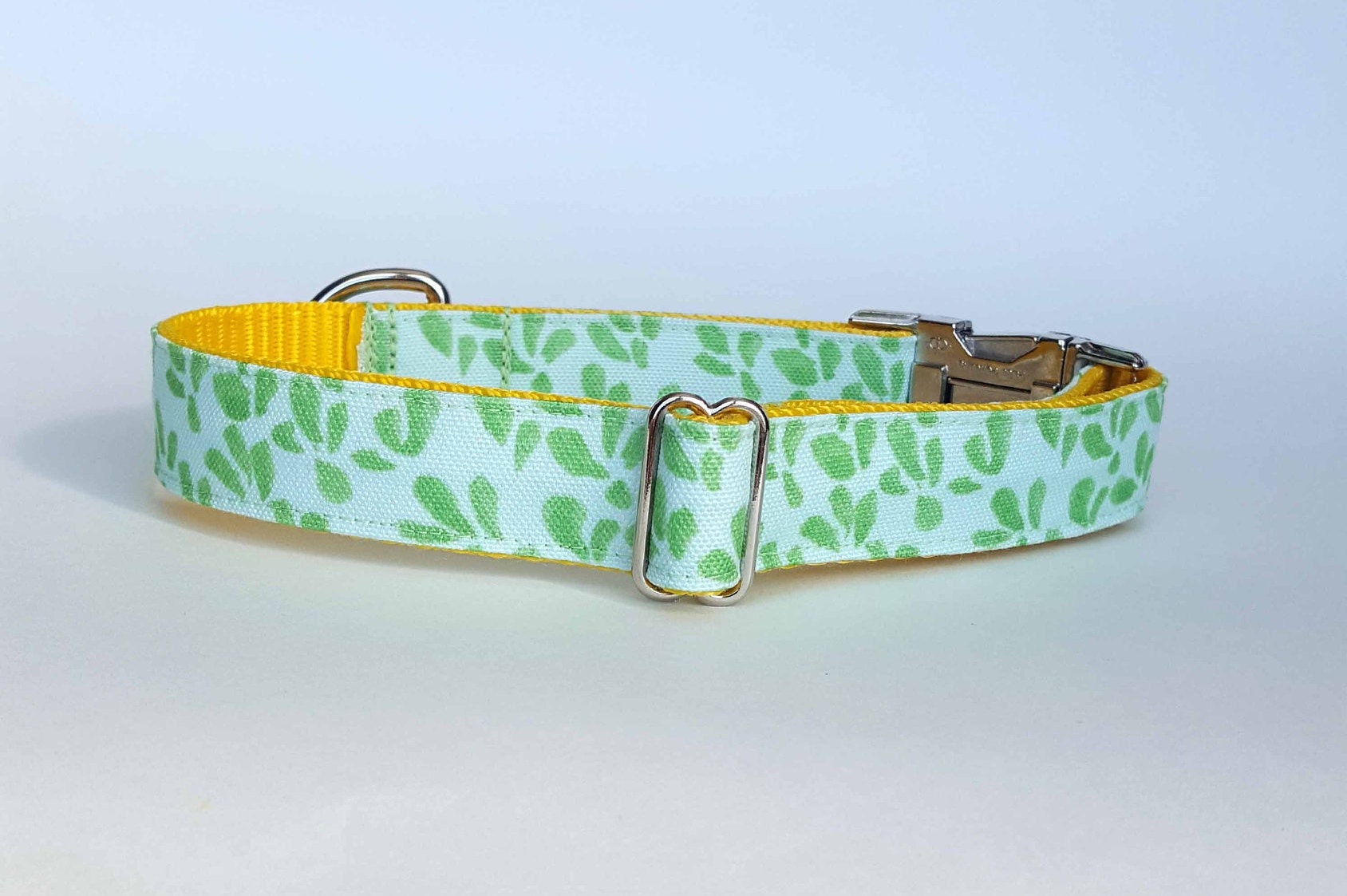 STAIN RESISTANT Light Green Dog Collar With Darker Green - Etsy