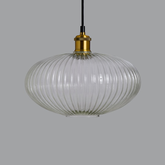 Reeded Glass Pendant Light B - Etsy