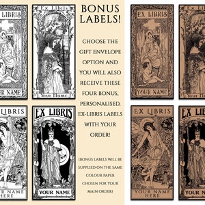 12 Vintage Style Personalised, Ex-libris, Self Adhesive Bookplates ...