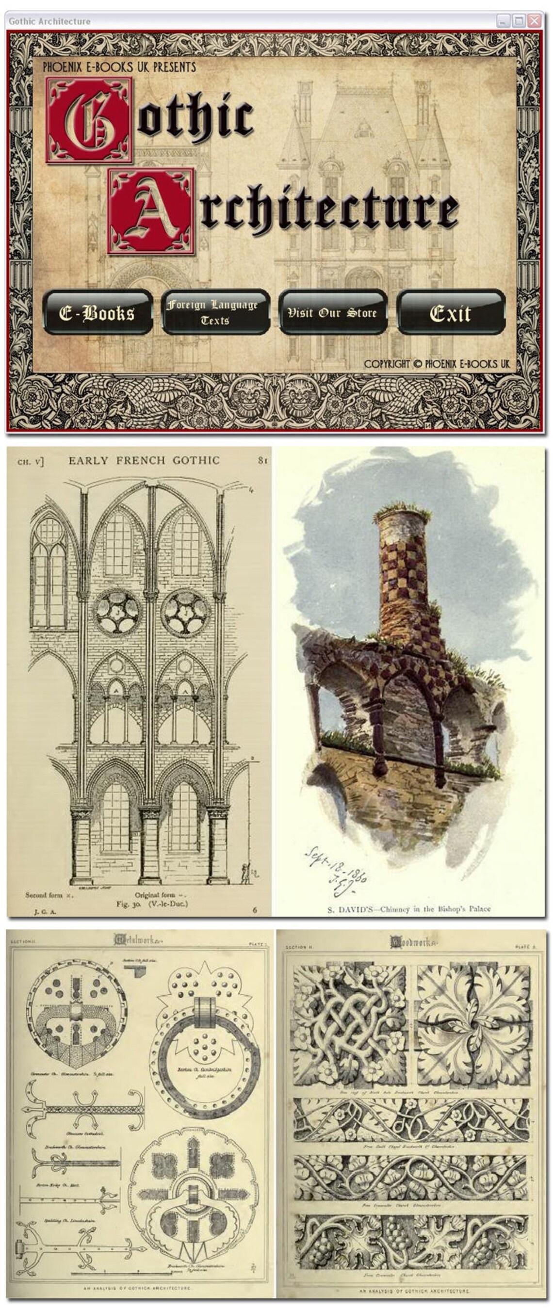 GOTHIC ARCHITECTURE 72 Rare Vintage Books Pdf on DVD Rom! Cathedrals ...