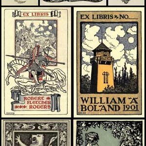 EX-LIBRIS 77 Rare Vintage Books on Dvd-rom, Bookplates, Book Plate Art ...