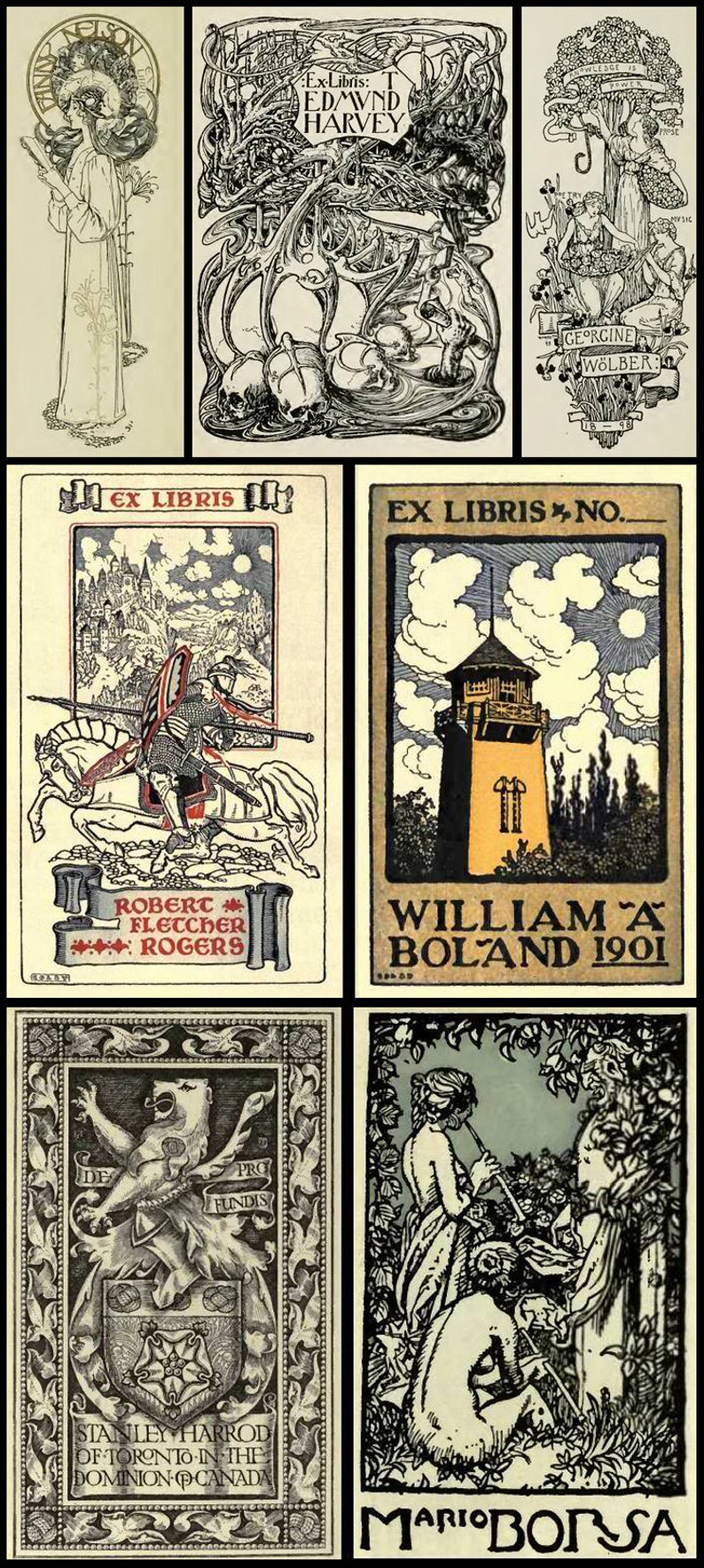 EX-LIBRIS 77 Rare Vintage Books on Dvd-rom, Bookplates, Book Plate Art ...