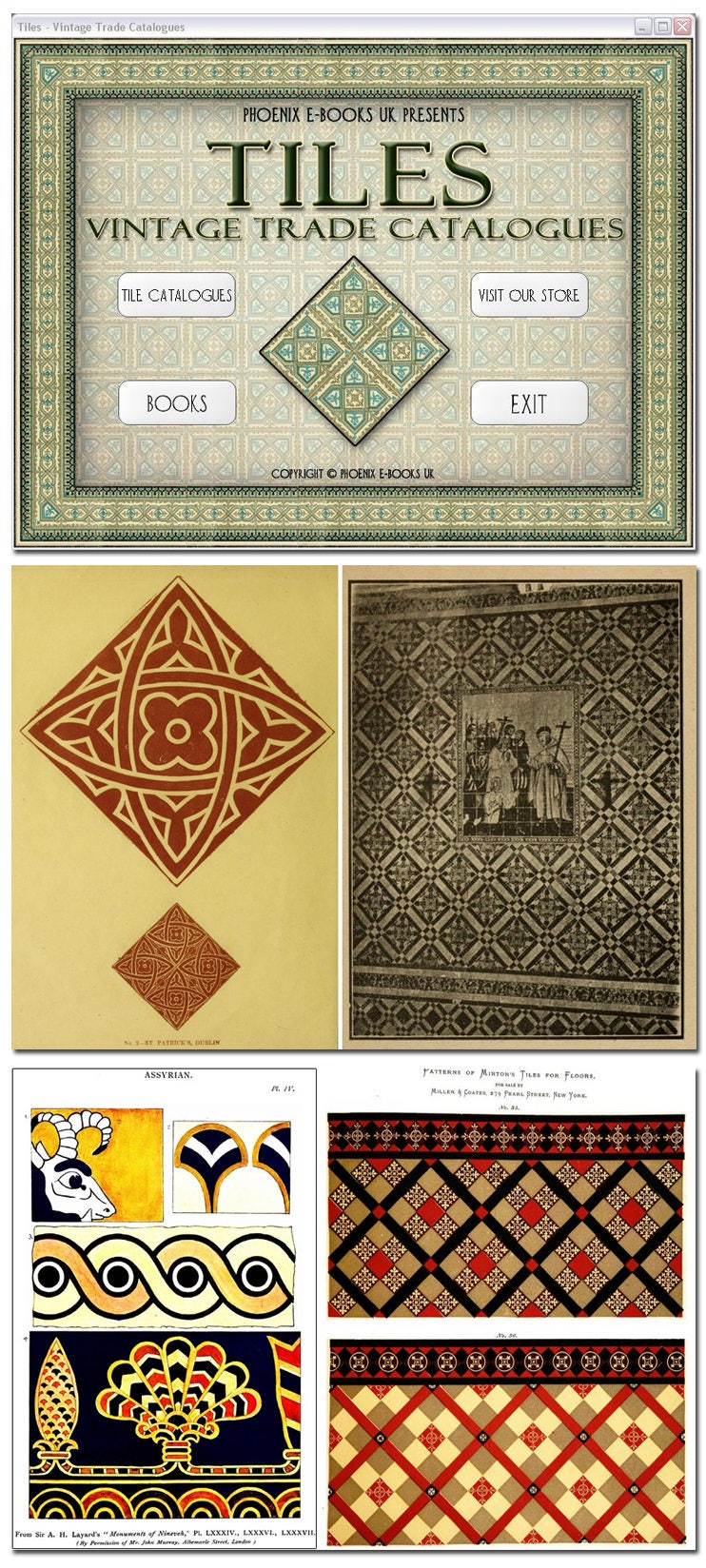 TILES 41 Vintage Trade Catalogues & Books Pdf on Dvd-rom Tiling, Mosaic ...
