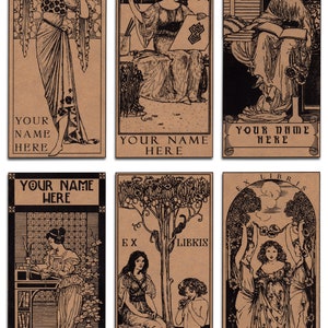 12 Vintage Style Personalised, Ex-libris, Self Adhesive Bookplates ...