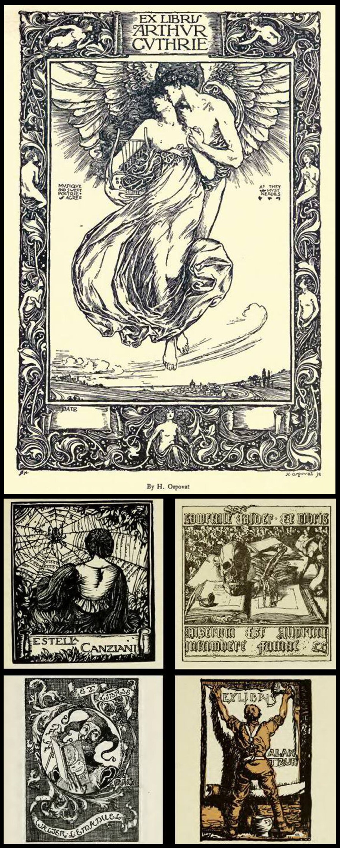 EX-LIBRIS 77 Rare Vintage Books on Dvd-rom, Bookplates, Book Plate Art ...