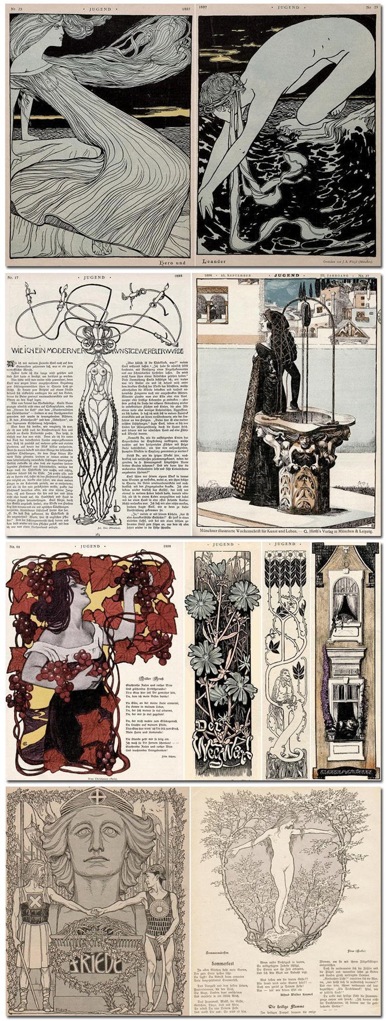 JUGEND Vintage Art Magazines 572 Issues on 2 Dvds ART NOUVEAU ...