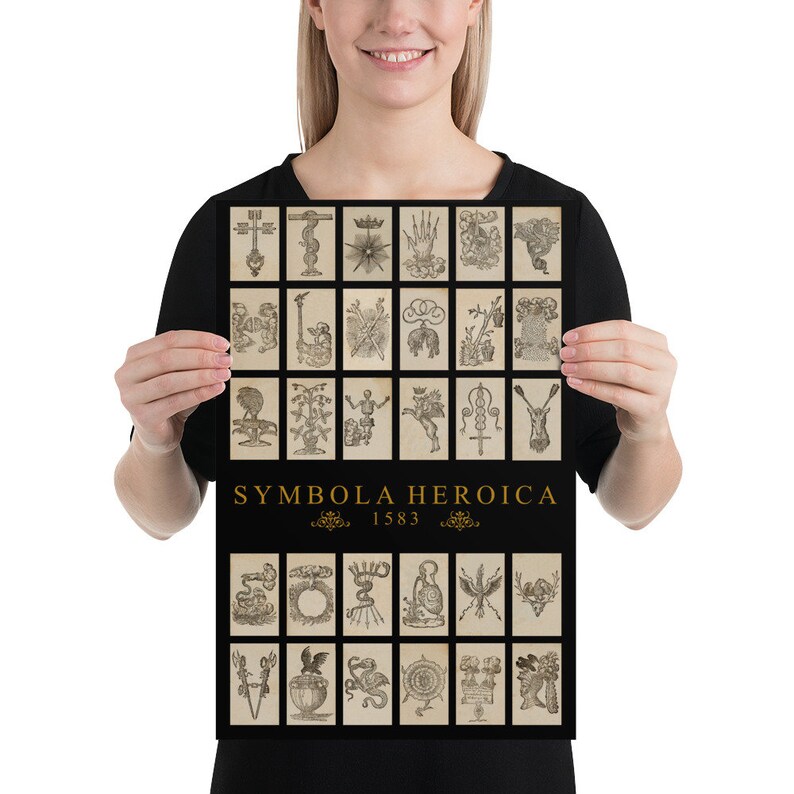 Symbola Heroica by Claude Paradin, Huge Poster, Vintage Illustrations ...