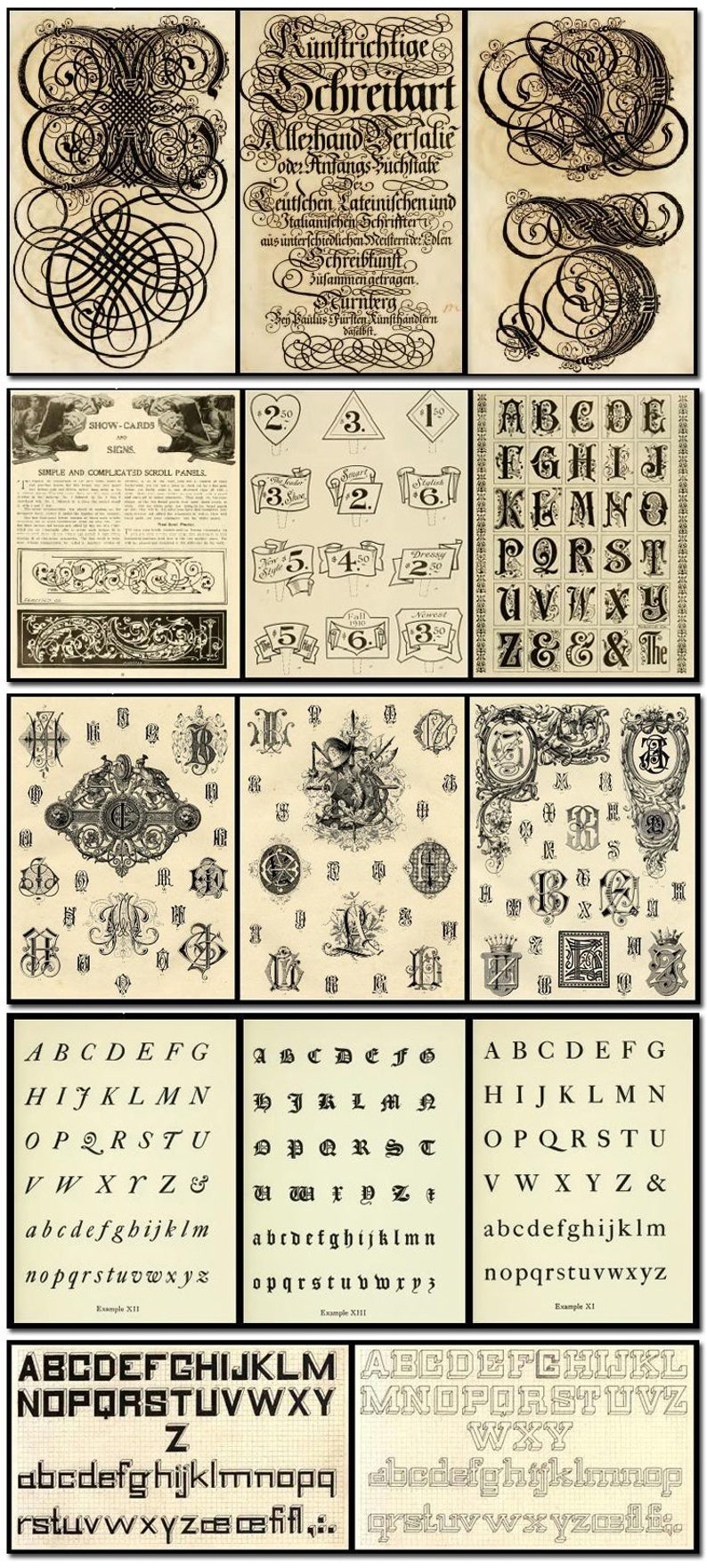 LETTERING, ALPHABETS, Monograms 76 Vintage Books Pdf on Dvd-rom ...