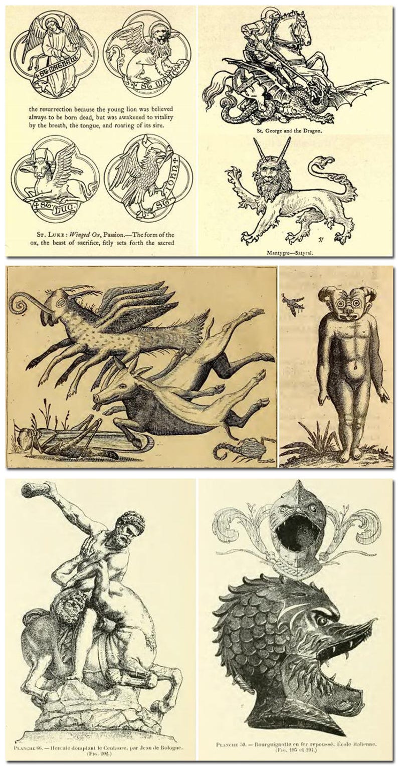 MYTHICAL CREATURES 24 Vintage Books Pdf + 650 Hi-res Images on Dvd-rom ...