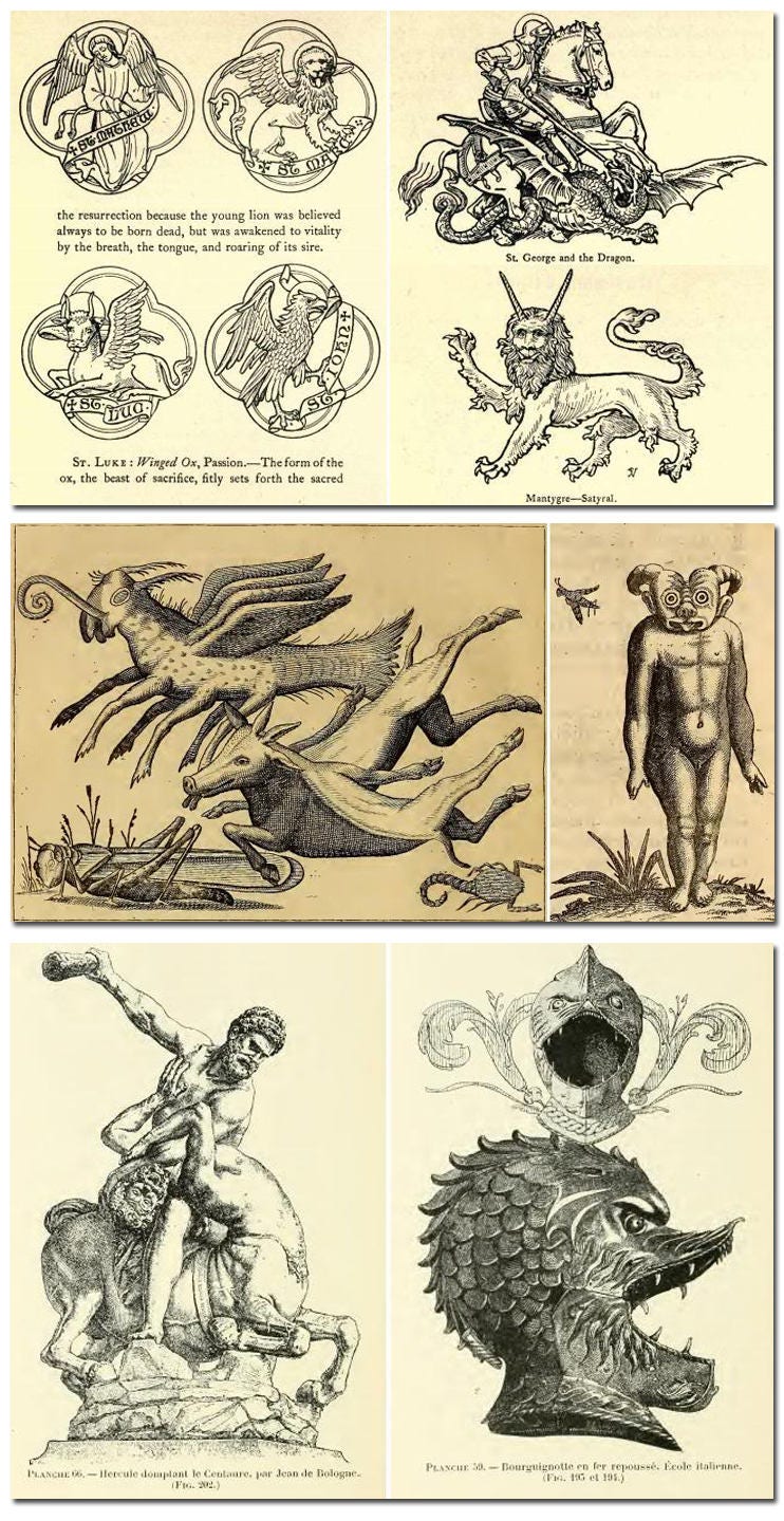 MYTHICAL CREATURES 24 Vintage Books Pdf + 650 Hi-res Images on Dvd-rom ...