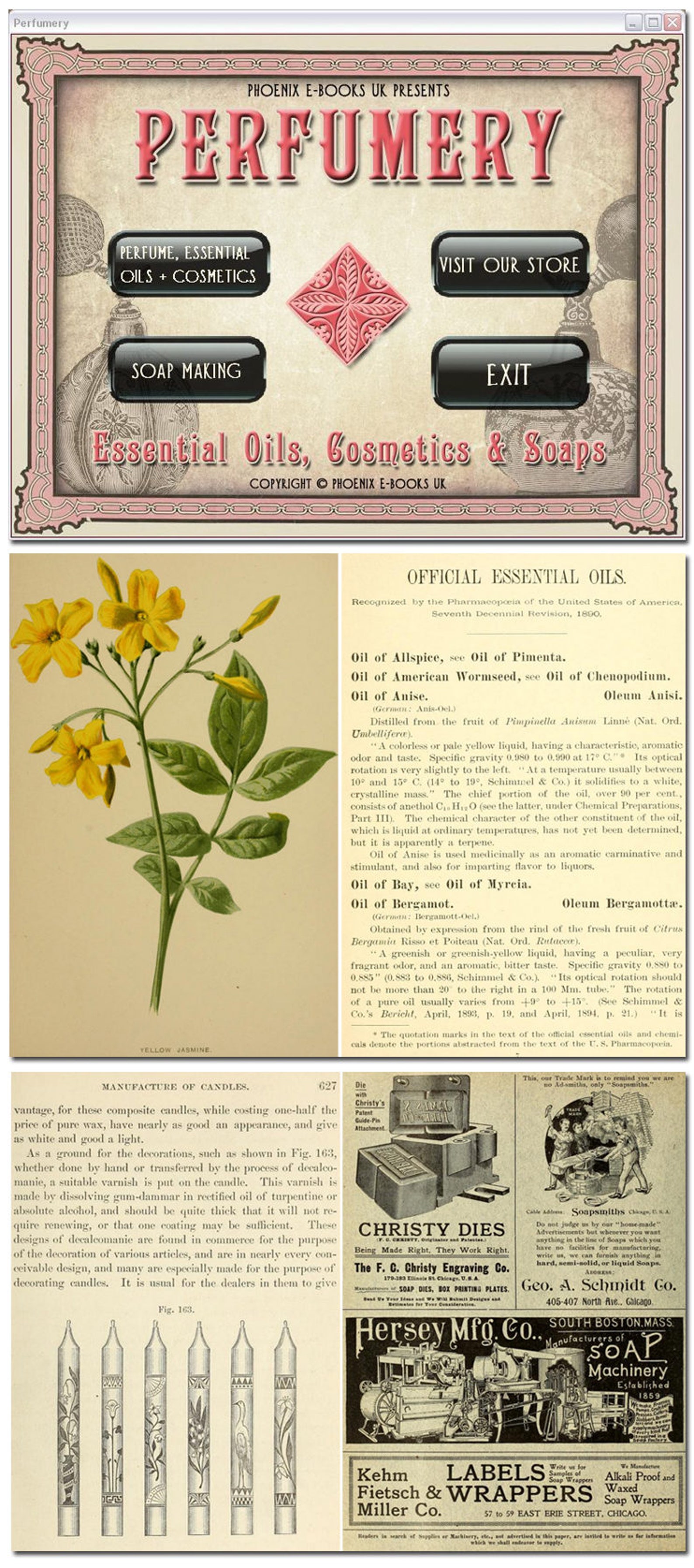 PERFUMERY 47 Vintage Books Pdf on Dvd-rom Perfume, Essential Oils, Soap ...