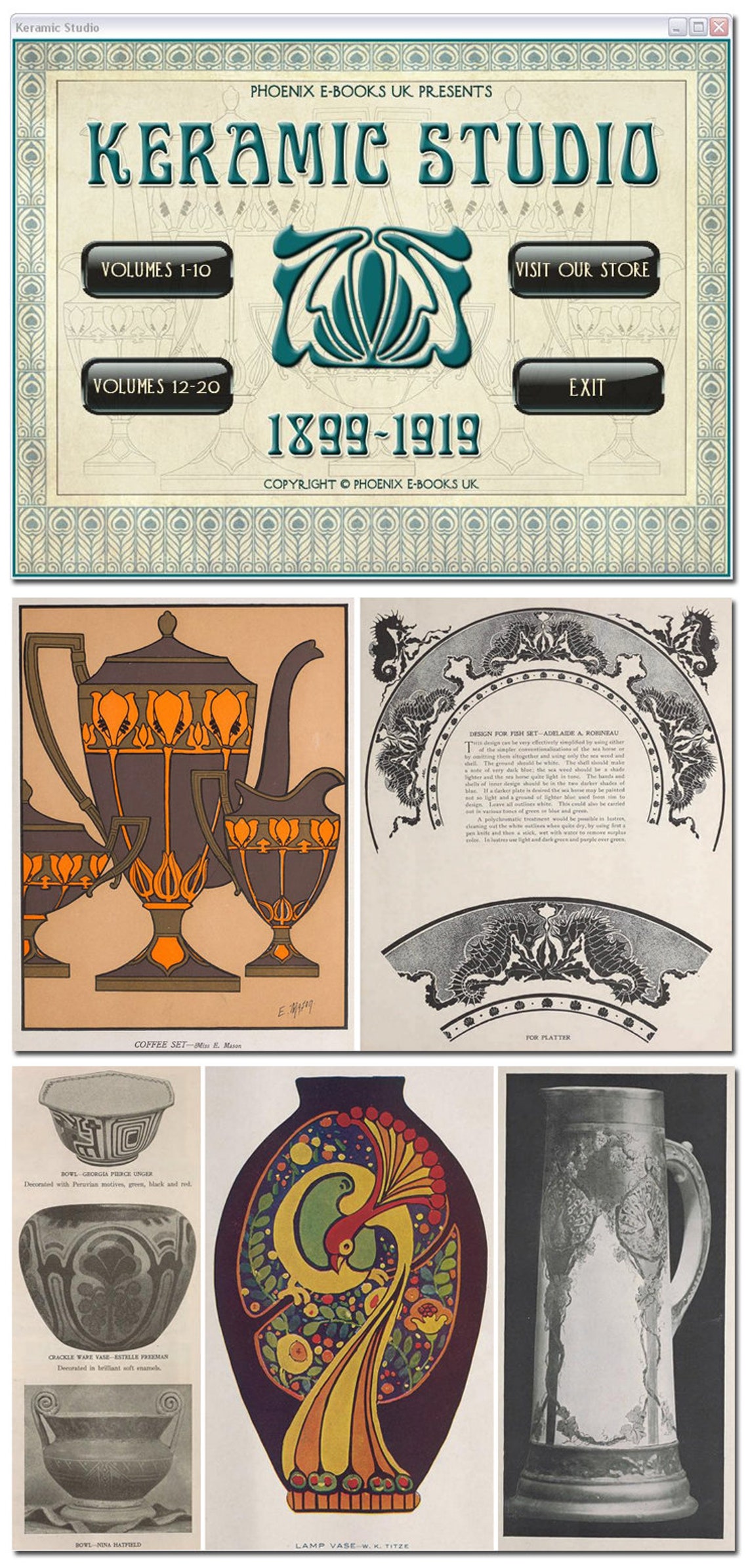 KERAMIC STUDIO 228 Issues Pdf on Dvd-rom Vintage Art Nouveau, Ceramics ...