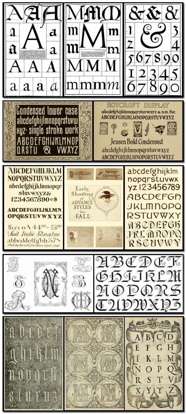 LETTERING, ALPHABETS, Monograms 76 Vintage Books Pdf on Dvd-rom ...