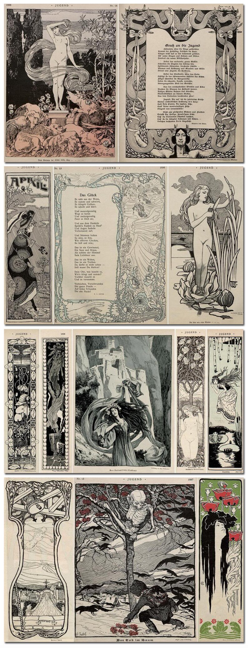 JUGEND Vintage Art Magazines 572 Issues on 2 Dvds ART NOUVEAU ...