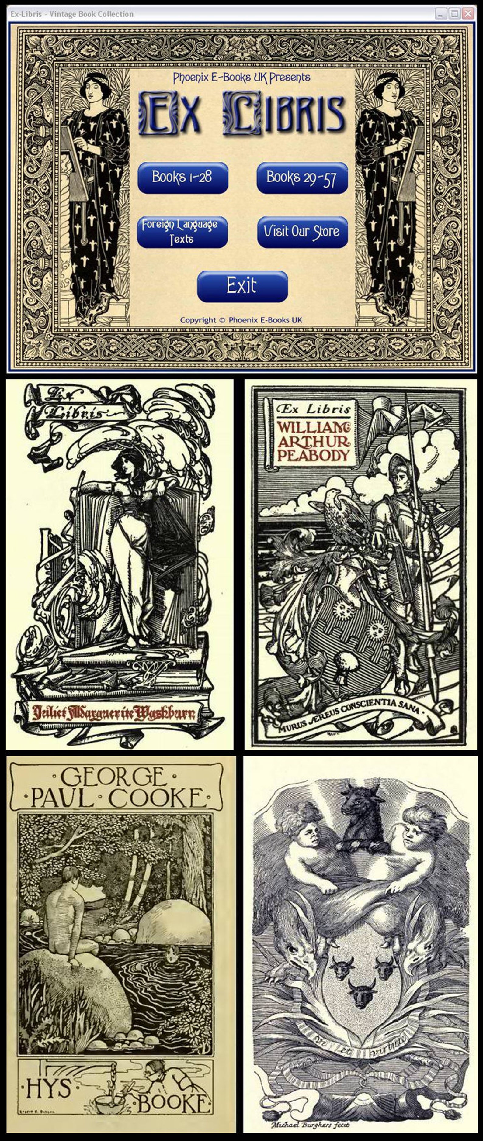 EX-LIBRIS 77 Rare Vintage Books on Dvd-rom, Bookplates, Book Plate Art ...