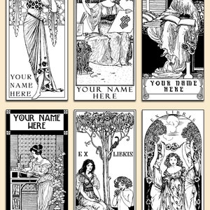 12 Vintage Style Personalised, Ex-libris, Self Adhesive Bookplates ...