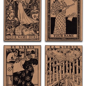 Vintage Style, Personalized, Large 'ex-libris', Self Adhesive Bookplate ...