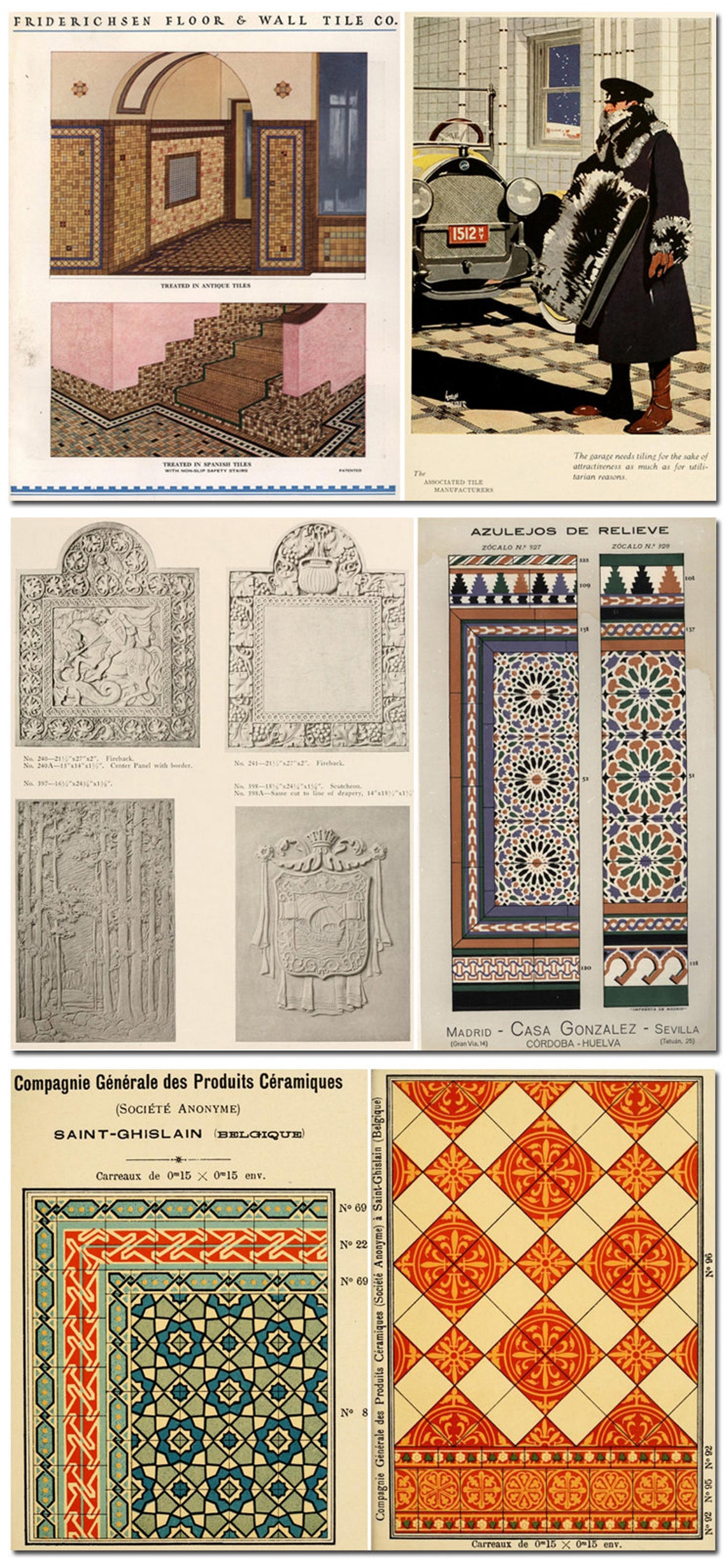 TILES 41 Vintage Trade Catalogues & Books Pdf on Dvd-rom Tiling, Mosaic ...