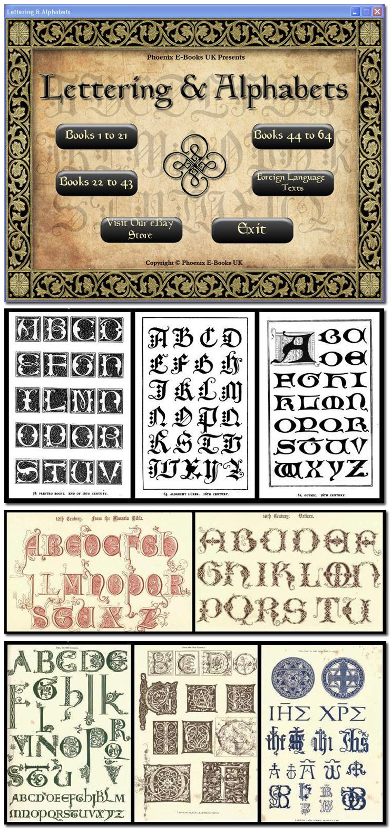 LETTERING, ALPHABETS, Monograms 76 Vintage Books Pdf on Dvd-rom ...