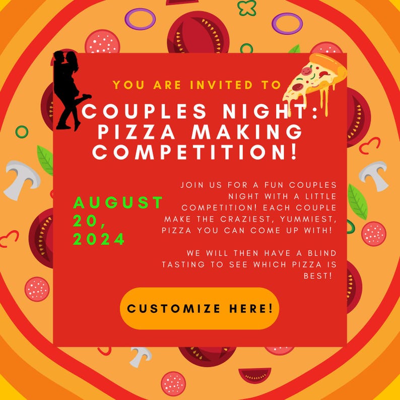 Couples Pizza Competion Night Flyer! - Etsy