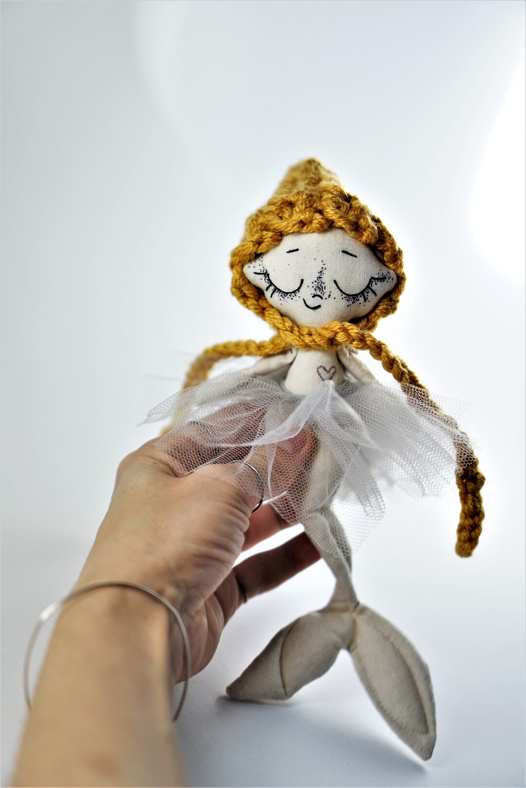 Mermaid Handmade Doll Stuffed Mermaid Art Rag Doll Unique - Etsy
