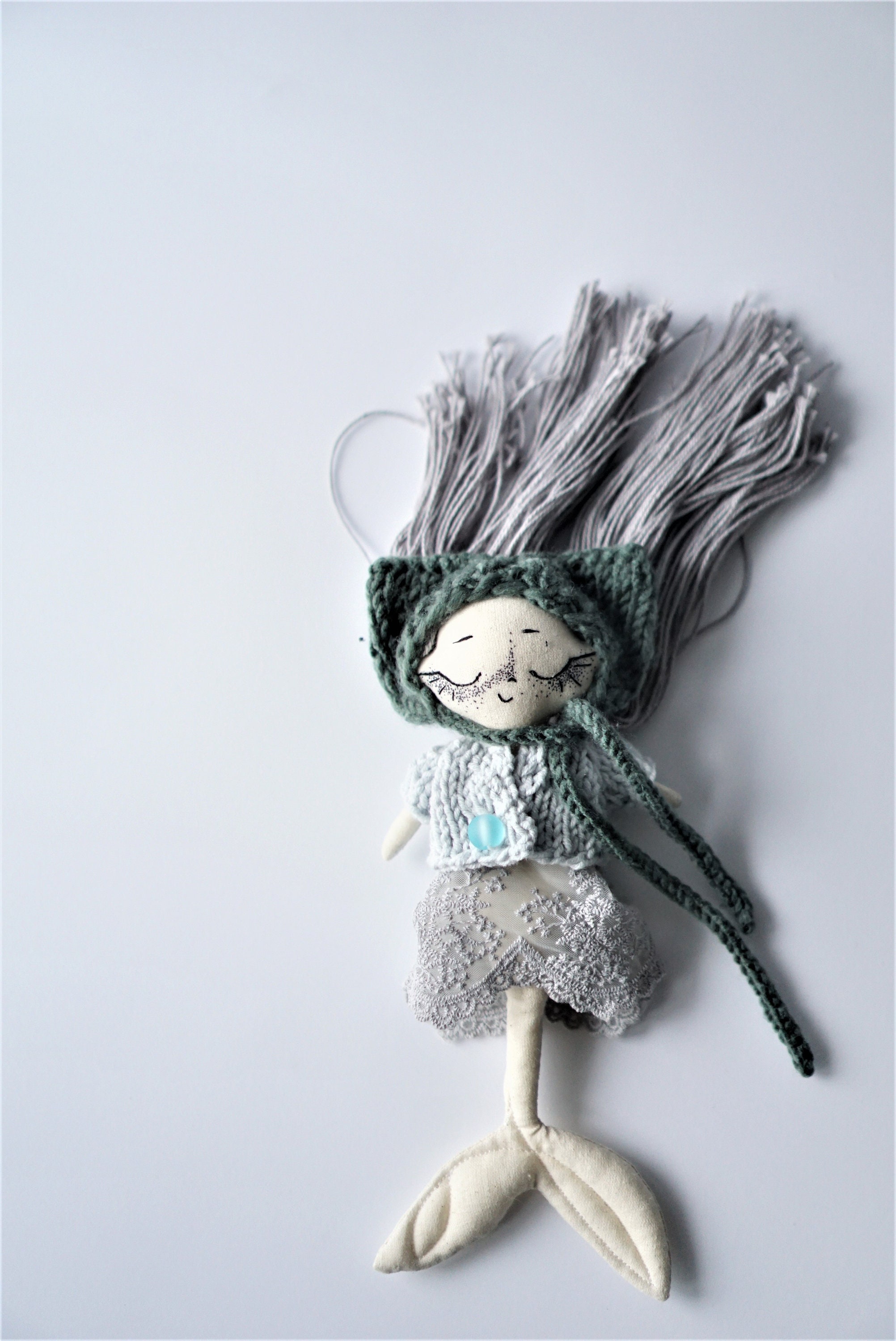 Mermaid, Custom Miniature, Rag Doll, Art Doll, Mermaid Doll, Mermaid ...