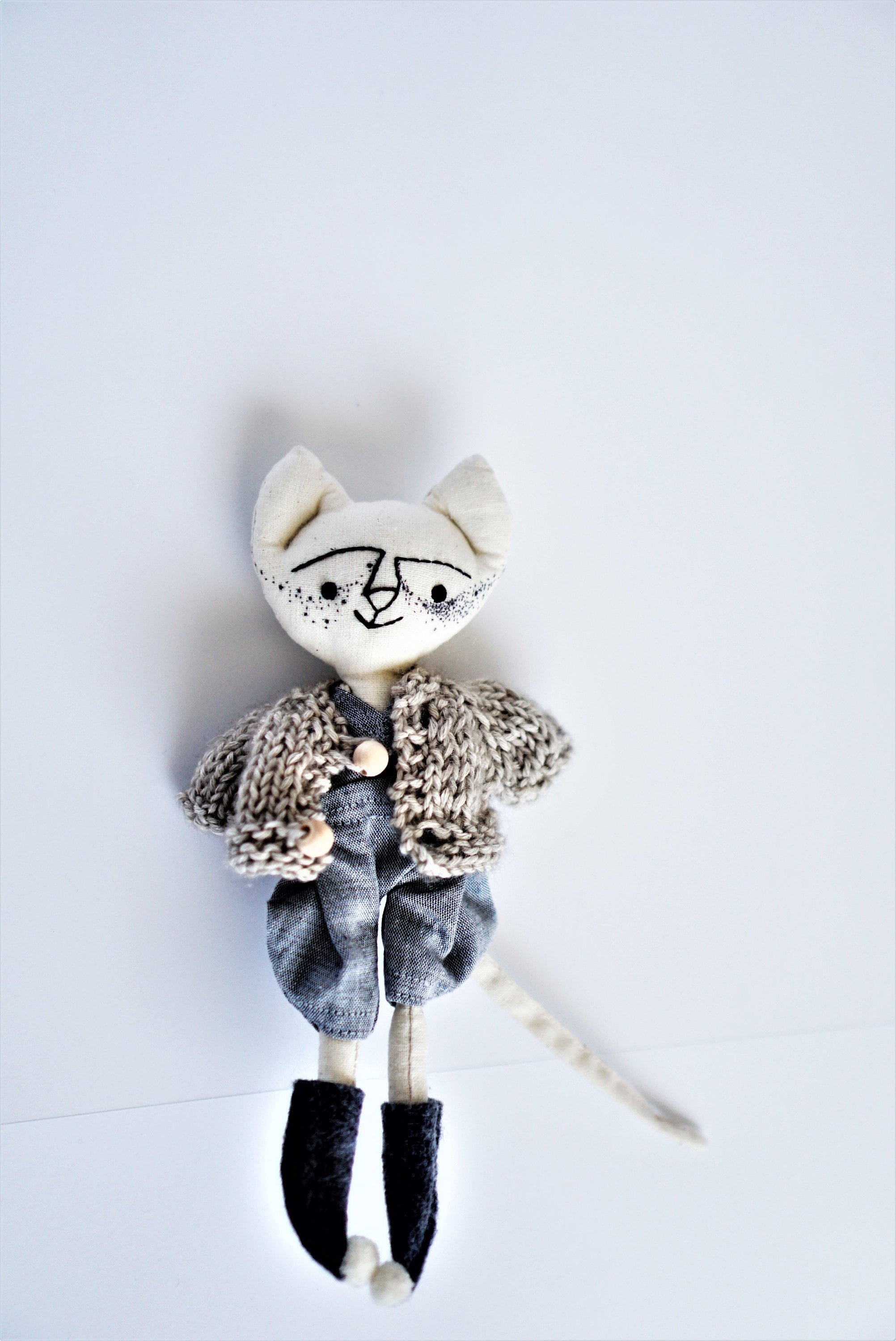 Handmade Fabric Cat Doll, Tiny Cat Doll, Cloth Cat Doll - Etsy