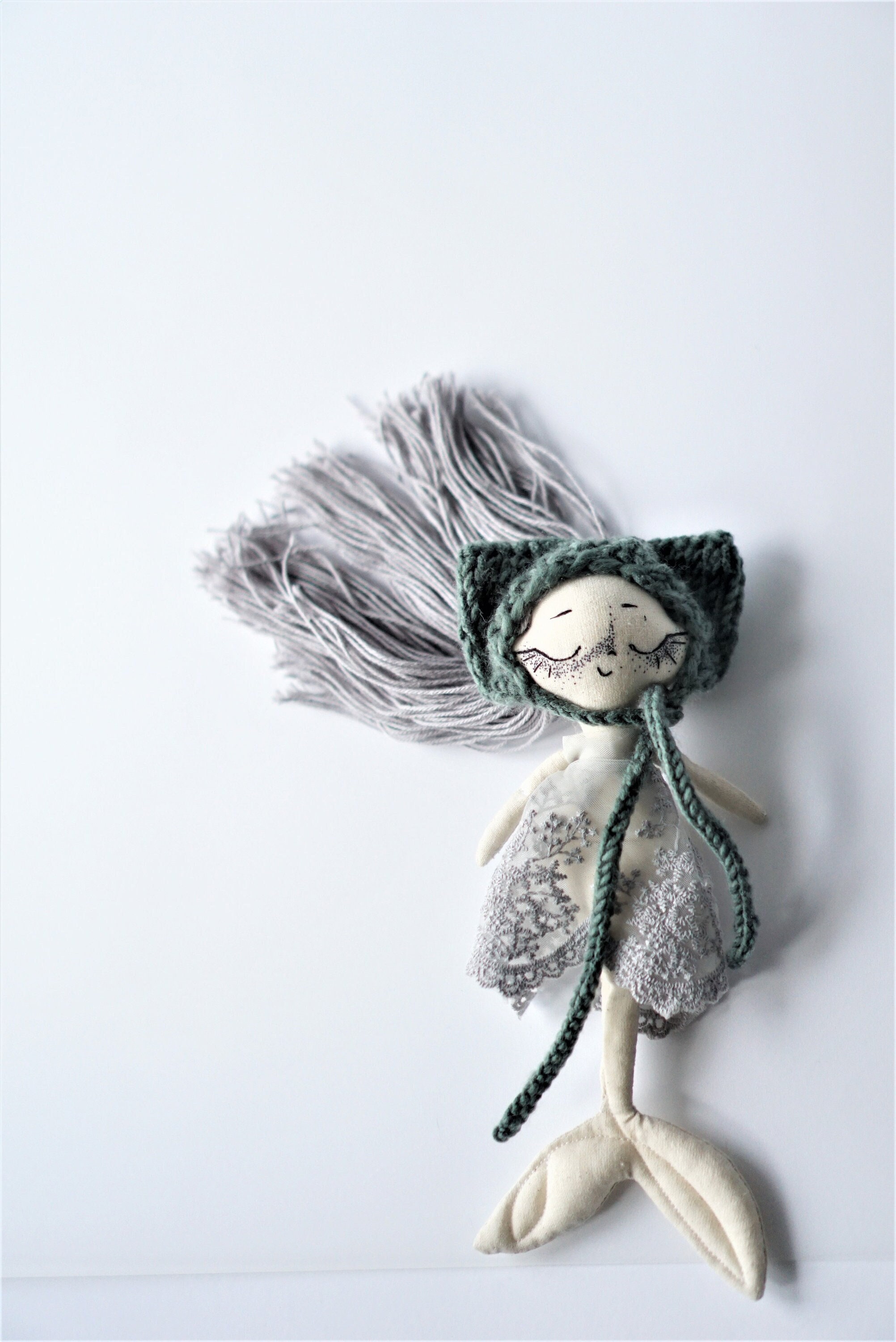 Mermaid, Custom Miniature, Rag Doll, Art Doll, Mermaid Doll, Mermaid ...