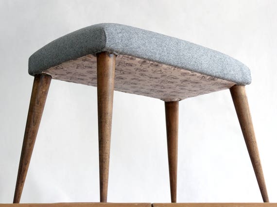 Escabel de roble reposapiés. Ottoman años 50 mitad de siglo | Etsy España