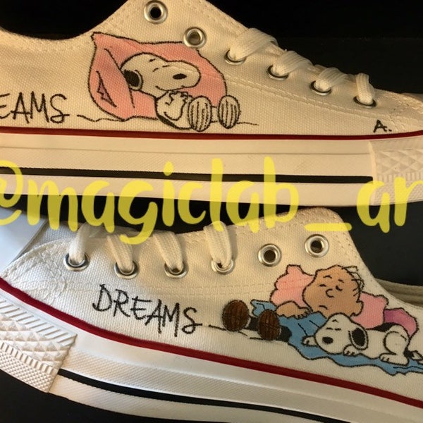 Snoopy Converse - Etsy