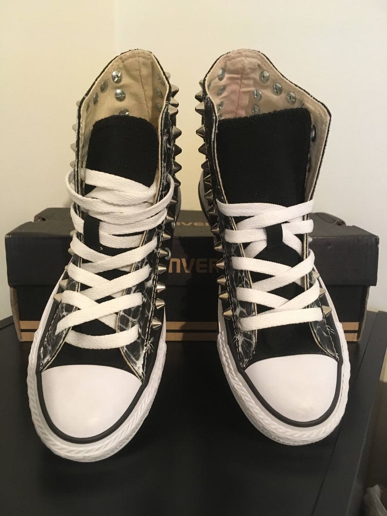 Sneakers Converse All Star customized with studs and | Etsy
