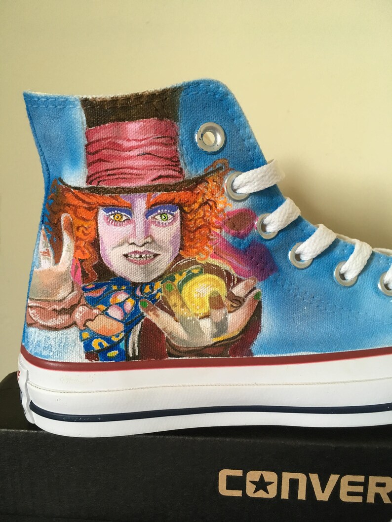 Hand-painted Converse All Star Sneakers Custom Alice in | Etsy