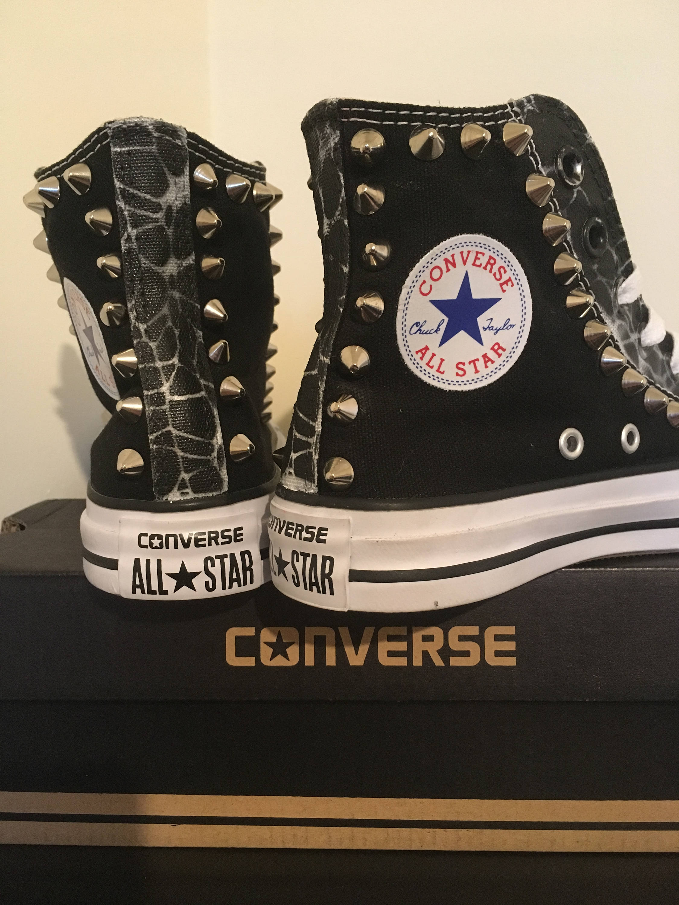 Sneakers Converse All Star Customized With Studs and - Etsy