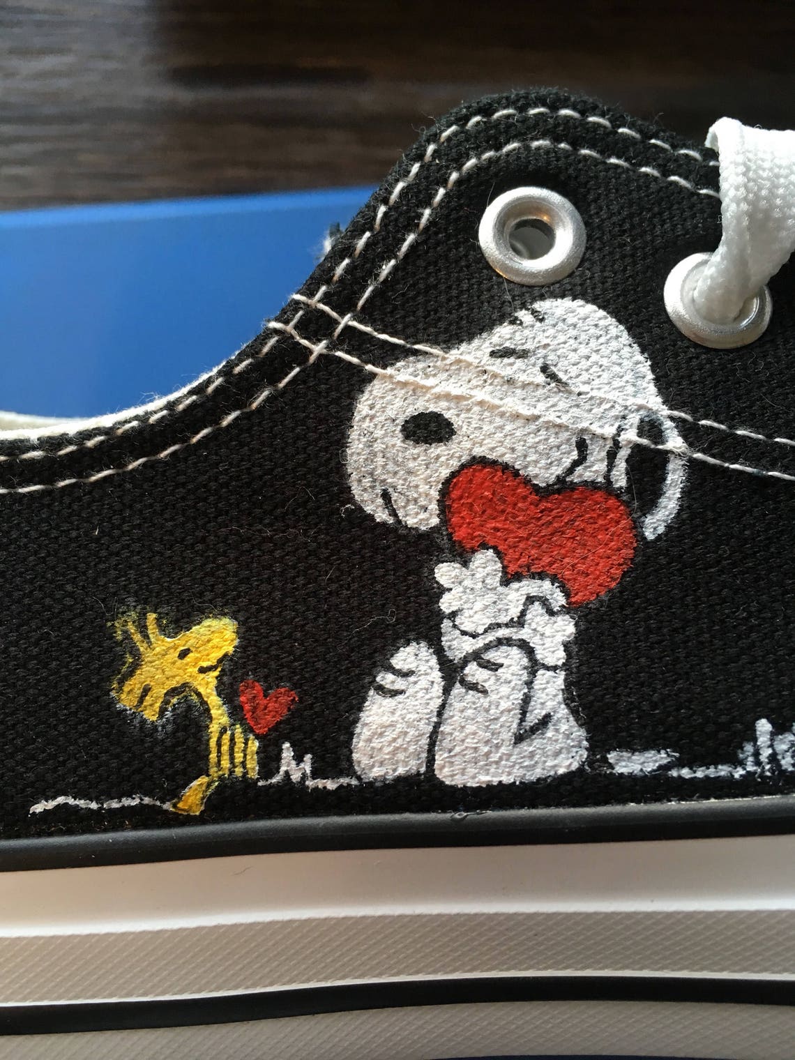 Converse All Star Snoopy Sneakers Hand Painted Custom Snoopy - Etsy