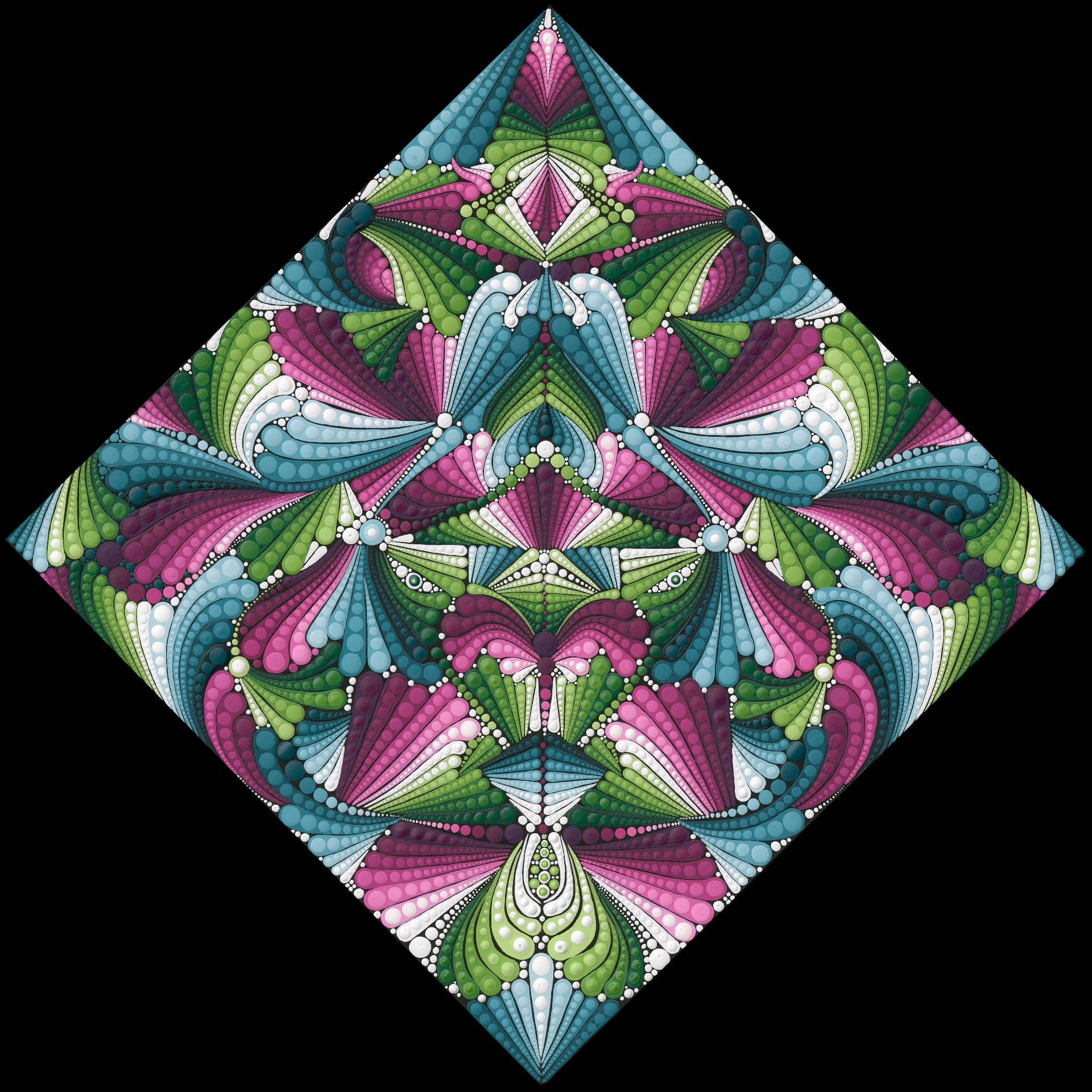 Fractal 3 Sticker 3 Inch Square Vinyl Sticker Symmetrical Design Art ...